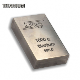 Lingote de titanio puro de 1000 gramos (refinería alemana ESG ...