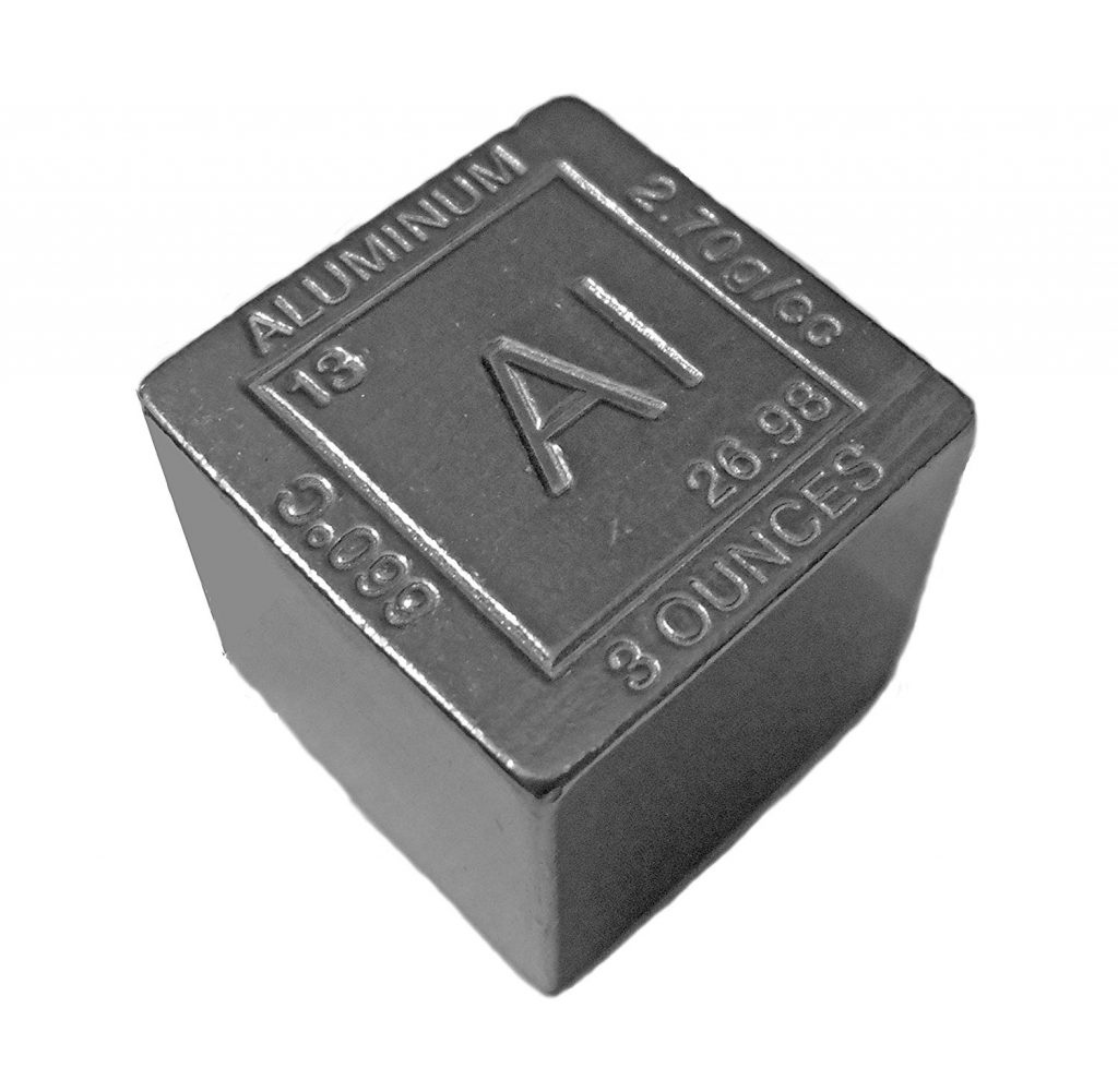 Cubo de aluminio pulido de 90 gramos (3 onzas) - ComprarLingotes.com