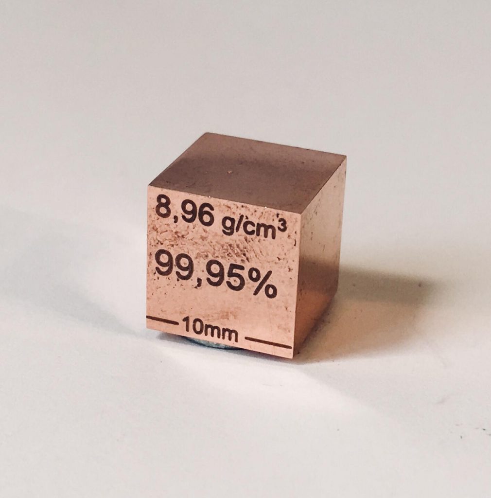 Cubo de 10mm de Cobre (Cu). Principales datos del elemento químico ...