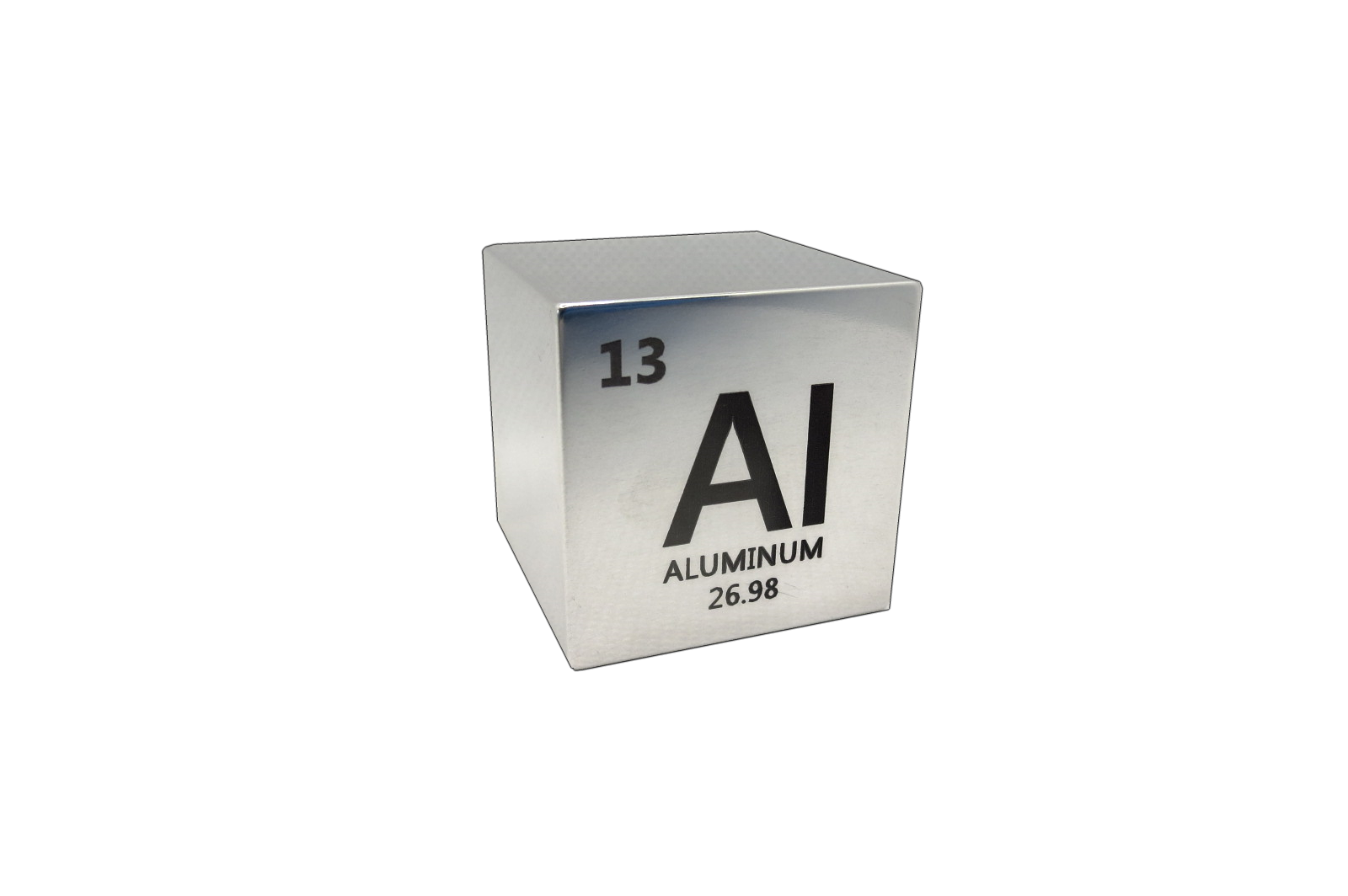 Cubo de aluminio de 38,1mm (aprox. 150g). Grabado a láser. Uno de los 5 ...
